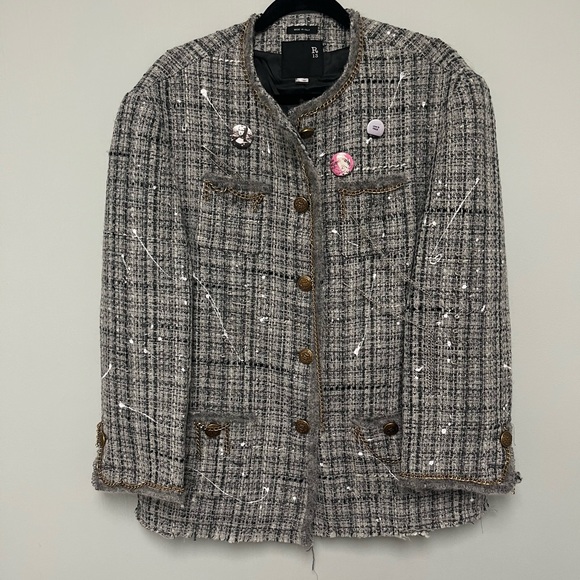 R13 | Jackets & Coats | R3 Slouch Tweed Jacket Size Medium | Poshmark